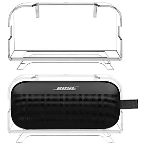 TXEsign Desktop Stand for Bose SoundLink Flex Speaker, Retro Table Holder Display Stand Base Mount Acrylic Speaker Stand Mount Base Bracket (Transparent)