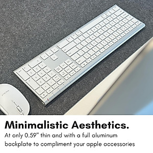 Macally Bluetooth Keyboard for Mac, Compatible Apple Keyboard Wireless with Numeric Keypad - Multi Device Keyboard for MacBook Pro/Air, iMac, Mac Mini