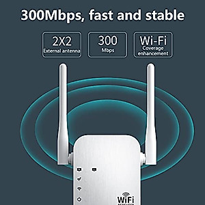 300Mbps WiFi Extender Signal Booster Repeater - Long Range Amplifier WiFi Signal Booster Repeater with Ethernet Port & Access Point for Home Hotels Apartments Indoor Office