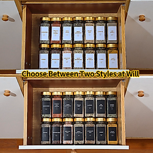 JARXSUN Glass Spice Jars with Label, 24Pcs Spice Jars with Shaker Lids-4 oz Gold Spice Seasoning Jars Bottles Containers Set for Spice Rack (24)