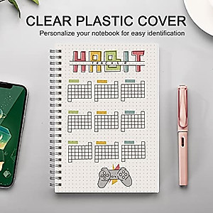 AHGXG Dotted Journals Spiral Notebook 3 Pack, A5 Bullet Dot Grid Journal with 100 GSM Thick Dotted Paper, Transparent Hardcover, 80 Sheets, for Bullet Journaling, Artist Writing Drawing, 5.7" x 8.3"