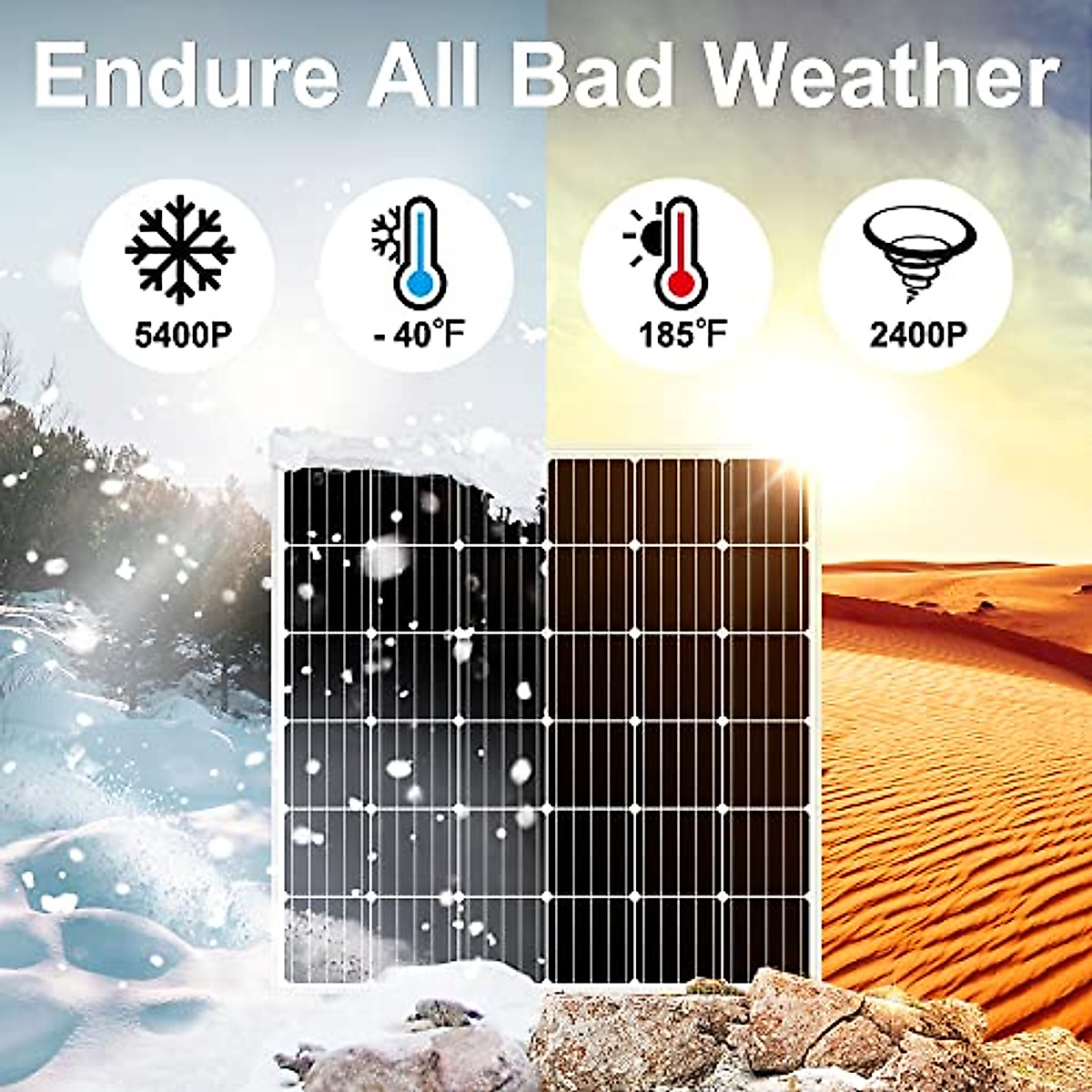 DOKIO 150 Watt 18 Volt Monocrystalline Solar Panel High Efficiency Module Durable RV Marine Boat Off Grid