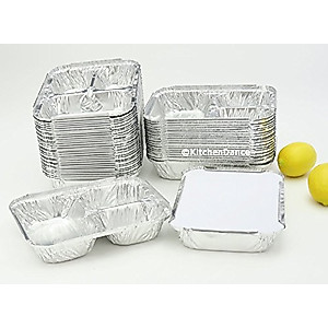 Disposable Aluminum 3 Compartment T.V Dinner Trays with Board Lid #210L (100)