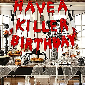 Have a Killer Birthday Decorations Halloween Birthday Banner Murder Mystery Party Decorations Halloween Bloody Horror Movie Birthday Party Decorations