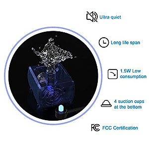 Cat Fountain Stainless Steel, 84oz/2.5L Automatic Pet Fountain with Water Level Window and LED Light for Water Shortage Alert