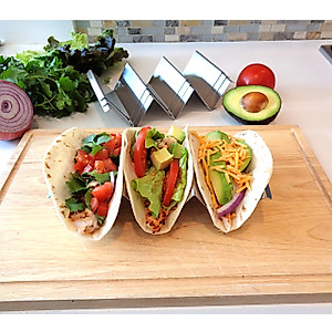 OH Ovation Home 6 Pack Stainless Steel Taco Holders with Handles - Holds 3 Tacos Each (6)