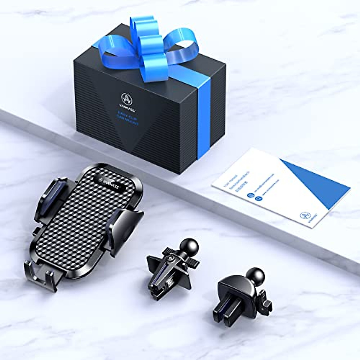 [Upgraded] VANMASS BEST Car Vent Phone Holder Mount Compatible for iPhone 14 13 Pro Max 12 11 X Xr Xs 8 7 Plus Mini Se Android Mobile Cell Smartphone Universal Vehicle Handsfree Easy Clamp Clip Cradle