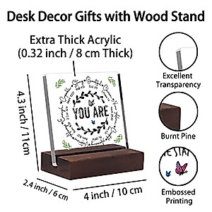 Christian Encouragement Gifts for Best Friend Women, Inspirational Gifts for Daughter Bestie, You are Beautiful, Acrylic Desk Sign Keepsake with Wood Stand for Home Office