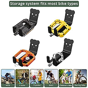 EYPINS Bike Wall Mount Set,Bicycle Storage Rack,Indoor Bike Storage,1Set Bike Hanger Bicycle Wall Mounts,Cycling Pedal Storage Stand,Horizontal Wall Mount Bike Rack