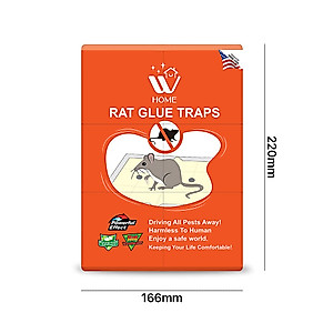 WBM Home Rat Pads, Enhanced Stickiness, Equipped with Protective Cover Glue Traps, 12 Count, Small