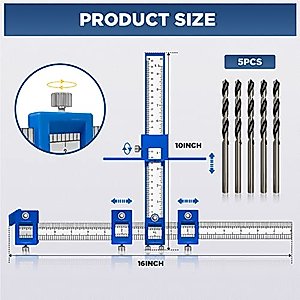 Holimax Cabinet Hardware Jig, Cabinet Handle Jig, Cabinet Hardware Template Tool, Punch Locator Drill Guide for Handle Knob Pull Installation of Door and Drawer woodworking tools