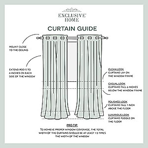 Exclusive Home Catarina Layered Solid Room Darkening Blackout and Sheer Grommet Top Curtain Panel Pair, 52"x84", Sand color