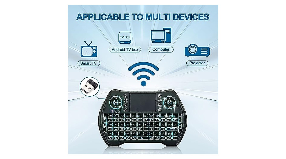 EASYTONE Mini Wireless Keyboard & Touchpad - Backlit, Rechargeable ...
