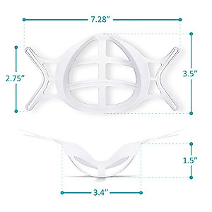 3D Mask Bracket - Mask Insert for Cloth Mask - Mouth Guard for More Breathing Space - Cool Inner Support Frame for Comfortable Wearing | Washable & Reusable 5 Pack