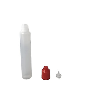 (60 Pack, Multi Color Caps) 30ml PE Pen Plastic Bottle with Childproof Cap for Vape Liquid, Light Oil, Paint, Eye Drops