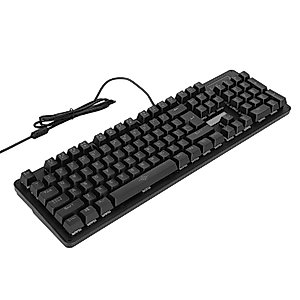 Keyboard, Backlight Illuminated Plug and Play Gaming Keyboard, Desktop USB 104 Keys for Computer Laptop(Black (104 Key Green Shaft))