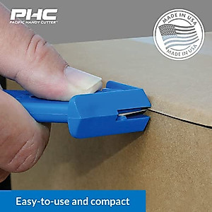 Pacific Handy Cutter EZ1 Ambidextrous Spring Back Safety Cutter, Self-Retracting Box Cutter