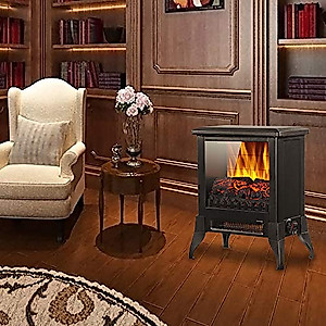 14 inch 1400w Freestanding Fireplace Fake Wood/Single Color/Heating Wire/One Rocker Flame Switch Button/One Rocker Heating Switch Button/One with Ntc Temperature Control Knob