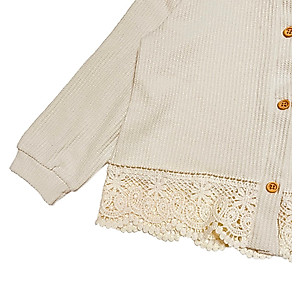 Baby Toddler Girls Cardigan Sweater Dress Cover Up Long Sleeve Knit Bolero Shrug Jacket Spring Embroidery Outwear Tops Beige