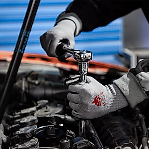 Jack Boss 12 Pairs Safety Work Gloves, All-Purpose Gardening Glove with Nitrile Coated and Seamless Knit, Suitable for both Man & Woman Working Fishing, Large