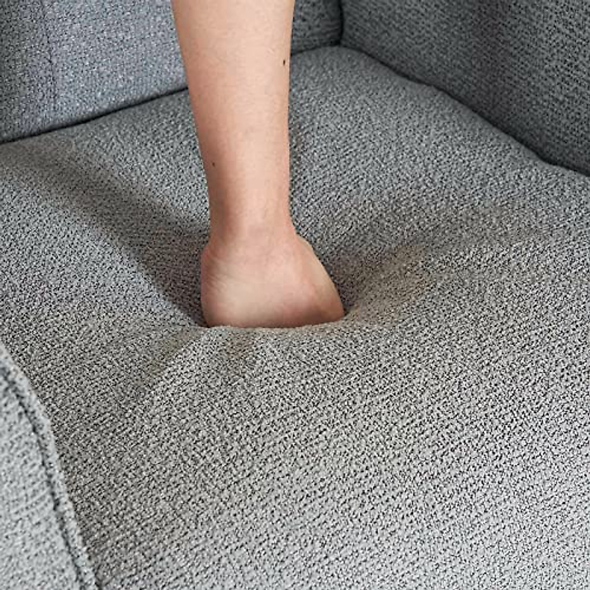 Sepnine Mid-Century Modern Accent Chair Comfy Upholstered Fabric Armchair with Wood Legs Reading Chair for Living Room Bedroom Clearance (Chenille-Gray)