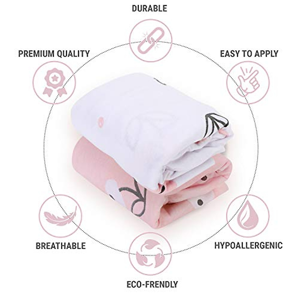 Bassinet Sheets for Baby Girl Set of 2 by Tansy Panda - Ultra Soft, Breathable, 100% Organic Cotton - Compatible with Halo, Hourglass, Rectangle Bassinet Mattress Pad - Pink and White Floral