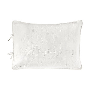 Laura Ashley Felicity Collection Quilt Set-100% Cotton, Reversible, All Season Bedding with Matching Sham(s), Pre-Washed for Added Softness, Queen, White