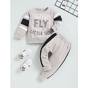 Menglang Toddler Boy Clothes Long Sleeve Pullover Sweatshirt Jogger Pant Sets 2 Piece Outfit 3T 4T Boys Clothes