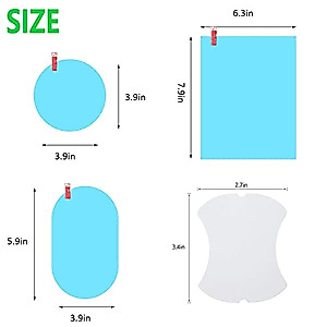 LELTLIMH Car Rearview Mirror Film Rainproof Waterproof Mirror Film Anti Fog HD Clear Nano Coating Car Film for Car Mirrors and Side Windows, Various Shapes Mirror Stickers (10)