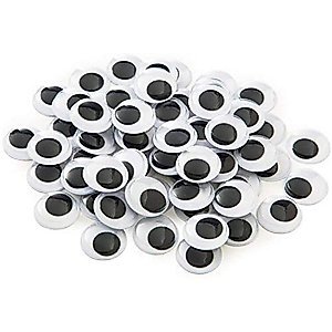 25mm Black Wiggle Googly Eyes with Self-Adhesive（100 pcs）