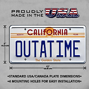 Back to The Future | Delorean | Outatime | Metal Stamped Vanity Prop License Plate