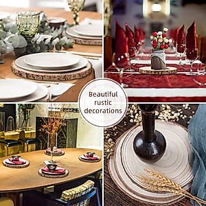 Maputune 8 Pcs 7-8 inches Large Unfinished Wood Slices for Centerpieces, Natural Rustic Wooden Plate for DIY Craft, Round Wood Chips for Table Signage Painting Wedding Party Christmas Decor