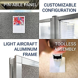 Versare Hush Panel Cubicle Kit | Workstation Partition Walls | Sound Dampening Cubicle Walls | Partitions for Desks