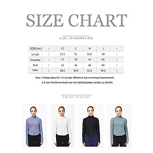 Rataves Women's Athletic Jacket Lightweight Full Zip Up Long Sleeve Workout Yoga Jacket with Thumb Holes-White L