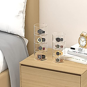 Belt Organizer Masqudo Acrylic 8 Pack Belt Holder Dispaly Case Storage Holder for Watches, Jewelry, Makeup, Bracelets, Rings