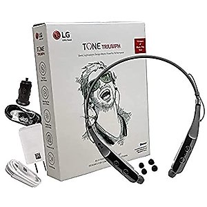 LG Tone HBS-510 Triumph Black - Bluetooth Wireless Stereo Headset 510 with 1.2Amp Quick Wall/Car Charger (US Retail Packing Kit)