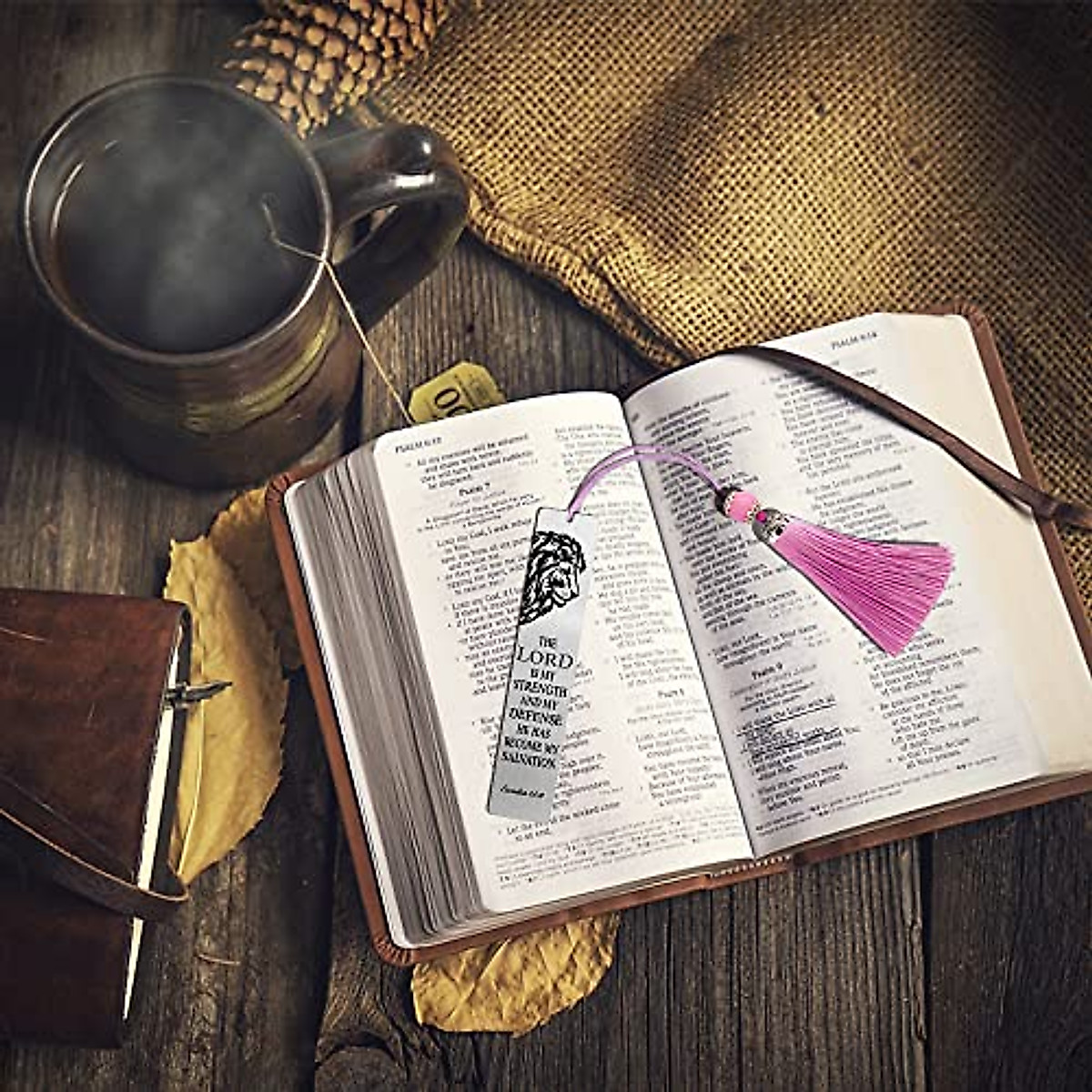 YUWANTR The Lord is My Strength and My Defense Metal Bookmark Book Lover Gifts for Women Teens Students Friends Bookworm Readers Christian Religious Gifts for Women Men