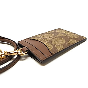 Coach ID Lanyard in Assorted Colors (Signature Canvas, Khaki - Saddle 2)