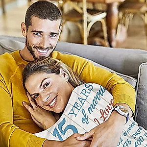 ZHSHWAT 15th Anniversary Couples Gifts,15th Wedding Anniversary Blanket Gift, Gifts for 15 Years Throw Blanket for Her Him Husband Wife Valentines Day Gifts 50"X60"