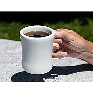 Culver 10-Ounce Ceramic Retro Diner Style Heavyweight Restaurant Mug, Two-finger C-handle (White, 1)