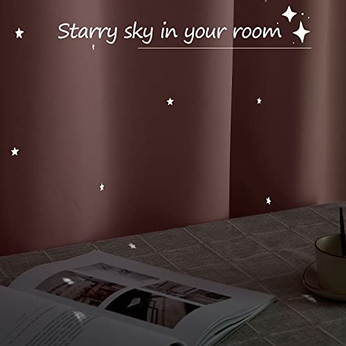 NICETOWN Star Blackout Curtains for Kids Rooms Girl Princess Curtain for Daughter Bedroom Window Nursery Girls Room Drapes for Windows (Light Pink, W42 X L63, 1 Panel)