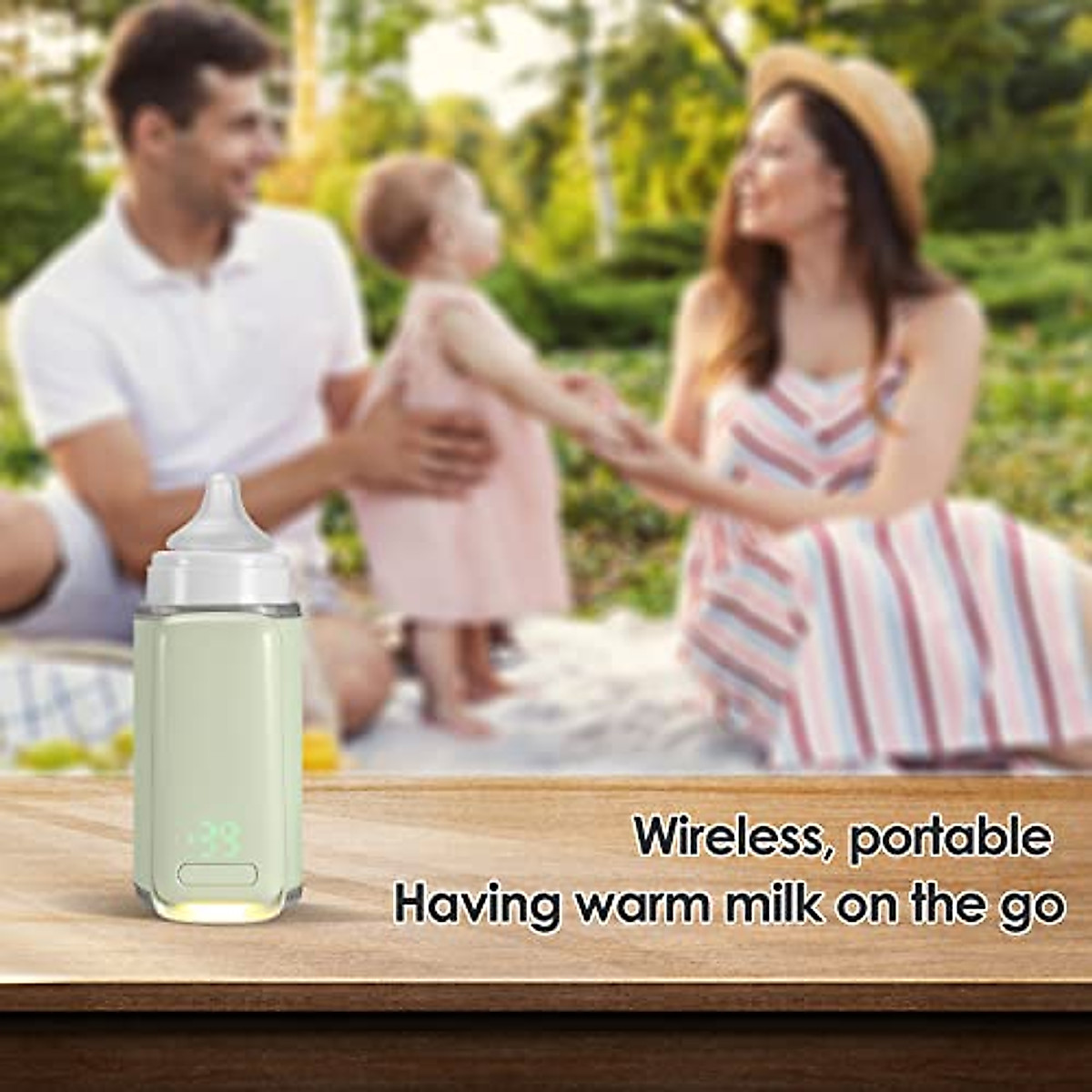 Cozytots Wireless Bottle Warmer for Travel Portable Baby Milk Warmer On The Go Constant Temperature Rechargeable USB Battery-Powered Baby Milk Heating Bag in Car Heaters Thermostat Bag