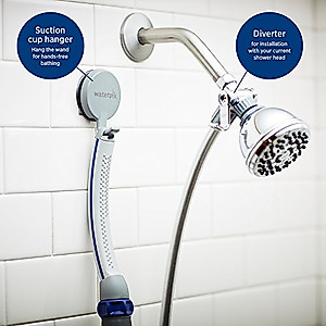 Waterpik PPR-252 Pet Wand Pro Shower Sprayer Attachment, 2.5 GPM, for Fast and Easy at Home Dog Cleaning, Blue/Grey