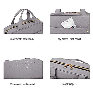 BAGSMART Toiletry Bag Travel Bag with Hanging Hook, Water-resistant Makeup Cosmetic Bag Travel Organizer for Accessories, Shampoo, Full Sized Container, Toiletries (Medium-Grey)