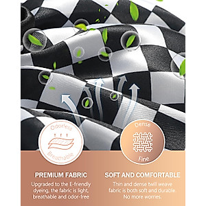 mikimini Large Shower Cap for Women Long Hair, Elegant Chessboard Design,Double-layer Waterproof, Reusable, Washable, No Odor, X-Large