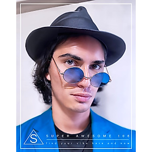 SA106 Color Groovy Hippie Wire Rim Round Circle Red Lens Sunglasses