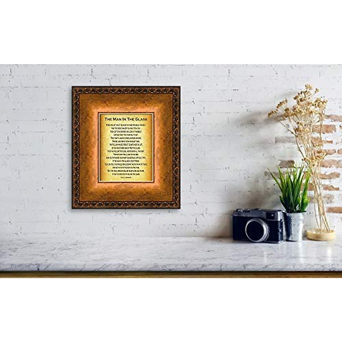 The Man in the Glass Poem by Peter Dale Wimbrow Sr Inspirational Home Decor Office Dad Grad Gift 8x10 Print (Blue)