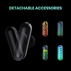 HHOGene GPods Premium Set,Wireless Earbuds with Light Control and 4 Earbuds Shells,Noise Cancelling Bluetooth Earphones with Immersive Sound,Fast Charging Case,Touch Control,Built-in Microphone,Black