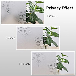 LEMON CLOUD Decorative Window Film Static Frosted Privacy Film Glass Cling Non Adhesive Opaque Film Anti-UV for Kitchen Bathroom Home 17.5 x 78.7 Inches