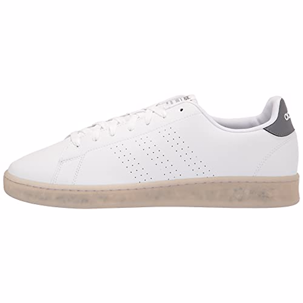 adidas Men's Advantage Eco Racquetball Shoe, White/White/Grey, 10